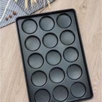 China 15 Cavities Baking Toast Bread Pan 4 Inch Hamburger Pan 40*60cm baking pan For Baking Burger Tray for sale