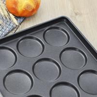 China 15 Cavities Baking Toast Bread Pan 4 Inch Hamburger Pan 40*60cm baking pan For Baking Burger Tray for sale
