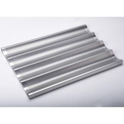 China 26*18 inch aluminum nonstick baguette pan baguette baking tray bandejas para baguette aluminum french bread pan for sale