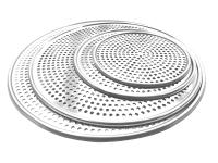 China 11 inch perforated round punched pizza pan with holes baking tray aluminum pizza pan tray bandejas para panaderia for sale