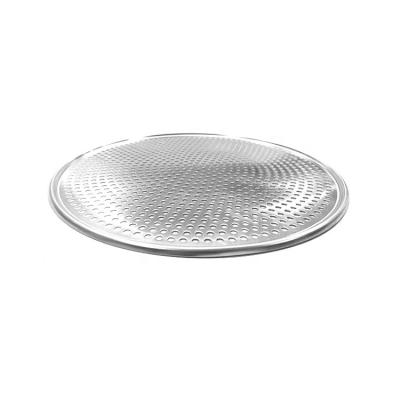 China 13 inch perforated round aluminum pizza pan punched pizza tray with holes baking tray for sale