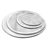 China 18 Inch Perforated Round Aluminum Pizza Pan Punched Pizza Tray Baking Tray For Restaurant for sale
