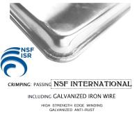 China 400x600 Mm Metal Sheet Pan Wire-In-The-Rim Tray 0.9mm Thickness Oven Baking Pan for sale
