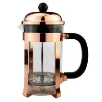 China Amazon High Borosilicate Glass French Press Hot Rose Gold Coffee Plunger Stainless Steel for sale