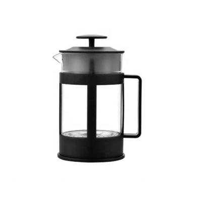 China Portable Coffee Makers High Borosilicate Glass Coffee Press Black Plastic French Press for sale