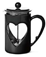 China Portable Coffee Makers High Borosilicate Glass Coffee Press Black Plastic French Press for sale
