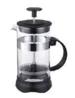 China Portable Coffee Makers High Borosilicate Glass Coffee Press Black Plastic French Press for sale