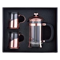 China Borosilicate Glass French Press Travel Mug Rose Gold Portable 1000ml Stainless Steel French Press Coffee Makers Coffee for sale