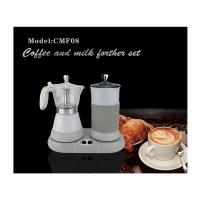 China Automatic 2 In 1 Espresso Cappucinno Cooker With Milk Frother Gift Set Electric Coffee Maker And Milk Frother Set for sale