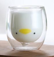 China High Borosilicate Milk Mugs Tea Mugs Insulated Double Wall Bear Glass Coffee Mug for sale