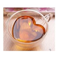 China 150ml 240ml 300ml Heart Shaped High Borosilicate Milk Mugs Tea Mugs Insulated Double Wall Glass Coffee Cup for sale