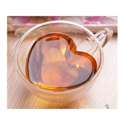 China 150ml 240ml 300ml Heart Shaped High Borosilicate Milk Mugs Tea Mugs Insulated Double Wall Glass Coffee Cup for sale