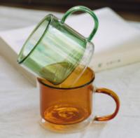 China 150ml 240ml 300ml Heart Shaped High Borosilicate Milk Mugs Tea Mugs Insulated Double Wall Glass Coffee Cup for sale