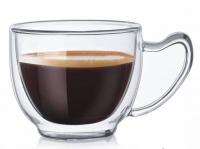 China 150ml 240ml 300ml Heart Shaped High Borosilicate Milk Mugs Tea Mugs Insulated Double Wall Glass Coffee Cup for sale