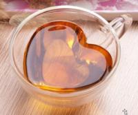 China 150ml 240ml 300ml Heart Shaped High Borosilicate Milk Mugs Tea Mugs Insulated Double Wall Glass Coffee Cup for sale