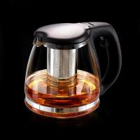 China 1200ML Wholesale Glass Teapot With Infuser Glass Tea Pot Kettle Pot Plastic Tea Pot for sale