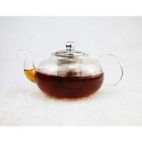 China 600ml High Borosilicate Glass Stainless Steel 304 Filter Screen Glass Coffee Pot Glass Teapot With Infuser for sale