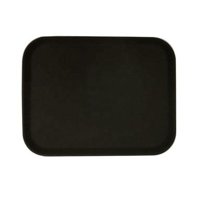 China 18*26inch Nonslip Rectangle Plastic Tray Large Recycled Plastic Plates Rubber Serving Tray For Hotel for sale