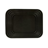 China 18*26inch Nonslip Rectangle Plastic Tray Large Recycled Plastic Plates Rubber Serving Tray For Hotel for sale