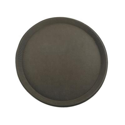 China 18 Inch Nonslip Round Plastic Tray Large Recycled Plates Rubber Serving Tray For Bar for sale