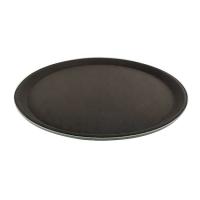 China 18 Inch Nonslip Round Plastic Tray Large Recycled Plates Rubber Serving Tray For Bar for sale