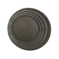 China 18 Inch Nonslip Round Plastic Tray Large Recycled Plates Rubber Serving Tray For Bar for sale