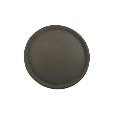 China 14 Inch Nonslip Round Plastic Tray Large Recycled Plates Rubber Serving Tray For Bar for sale