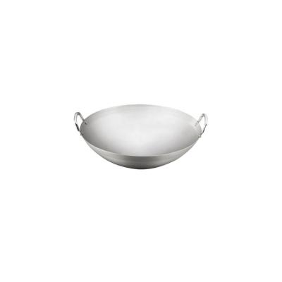China 40*12 Cm Commercial Double Ear Wok Burner Kitchenware Cookware Non Stick Carbon Steel Big For Restaurants for sale