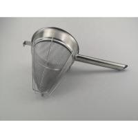 China 8 Inch Commercial Colander Fine Mesh Filter Stainless Steel Chinois Mesh Strainer Strengthening Rib Strainer for sale