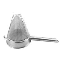 China 8 Inch Commercial Colander Fine Mesh Filter Stainless Steel Chinois Mesh Strainer Strengthening Rib Strainer for sale