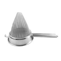 China 8/10 Inch Commercial Colander Steel Mesh Filter Stainless Steel China Cap Strainer Notch Wire Filter For Restaurant Filt for sale