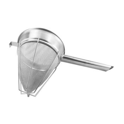 China 8/10 Inch Commercial Strengthening Rid Colander Mesh Filter Stainless Steel Strainer Notch Wire Filter for sale