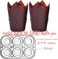 China Brown Greaseproof Paper Baking Mold Cupcake Muffin Liner Tulip Cup Wood Pulp for sale