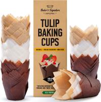 China Muffin Liner Tulip Baking Paper Cup Cupcake Liners 7.7 X 3.5 X 3.3 Inches for sale