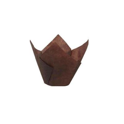 China Tulip Paper Baking Cups Muffin Liner Regular 60mm Wrap Brown Parch for sale