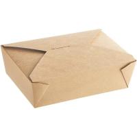 China Microwavable Folded Lunch Meal Food Box Kraft Paper Take Out Cont for sale