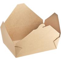 China Microwavable Folded Lunch Meal Food Box Kraft Paper Take Out Cont for sale