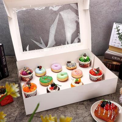 China Paperboard Window Bakery Box Rectangle Cake Cardboard Treat Box With Window Baker for sale
