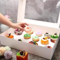 China Paperboard Window Bakery Box Rectangle Cake Cardboard Treat Box With Window Baker for sale
