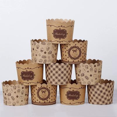 China Kraft Jumbo Paper Cake Baking Cup Cupcake Muffin Liners Food Grade for sale