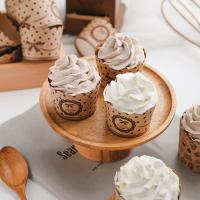 China Kraft Jumbo Paper Cake Baking Cup Cupcake Muffin Liners Food Grade for sale
