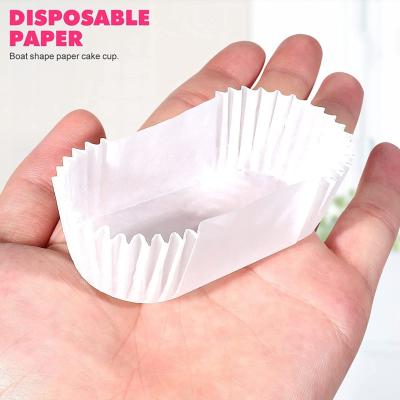 China Rk Bakeware Oval Paper Baking Mold Boat Shaped Cake Cup For Industrial Automatic Lines for sale