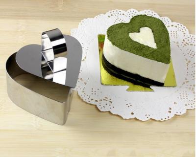 China RK Bakeware China Foodservice NSF Stainless Steel Heart Shape Mousse Ring Mold Lamy Cheese Cake Mold for sale