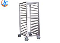 China RK Bakeware China 15 Trays Stainless Steel Baking Tray Trolley Buffet Service Tray Rack Food Trolley for sale