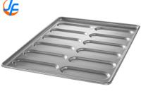 China RK Bakeware China Foodservice NSF 15 Molds Custom Glaze Hoagie Hot Dog Bun Pan for sale