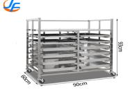 China RK Bakeware China Foodservice NSF Custom MIWI Oven Revent Oven Rack Stainless Steel Baking Tray Trolley for sale