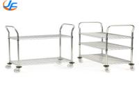 China RK Bakeware China Foodservice NSF Stainless Steel Serving Cart Rolling Cart Transportation Cart for sale