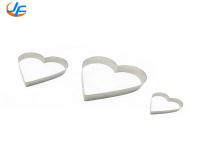 China RK Bakeware China Foodservice NSF Heart Shape Cake Baking Mold , Stainless Steel Heart Molding Mousse Cake Rings for sale