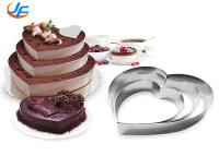 China RK Bakeware China Foodservice NSF Heart Shape Cake Baking Mold , Stainless Steel Heart Molding Mousse Cake Rings for sale