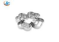 China RK Bakeware China Foodservice NSF Stainless Steel Four Leaf Clover Mouse Molding Mousse Cake Rings Customized Size for sale